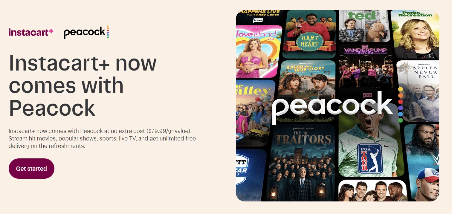 Get Peacock Free With Instacart Subscription